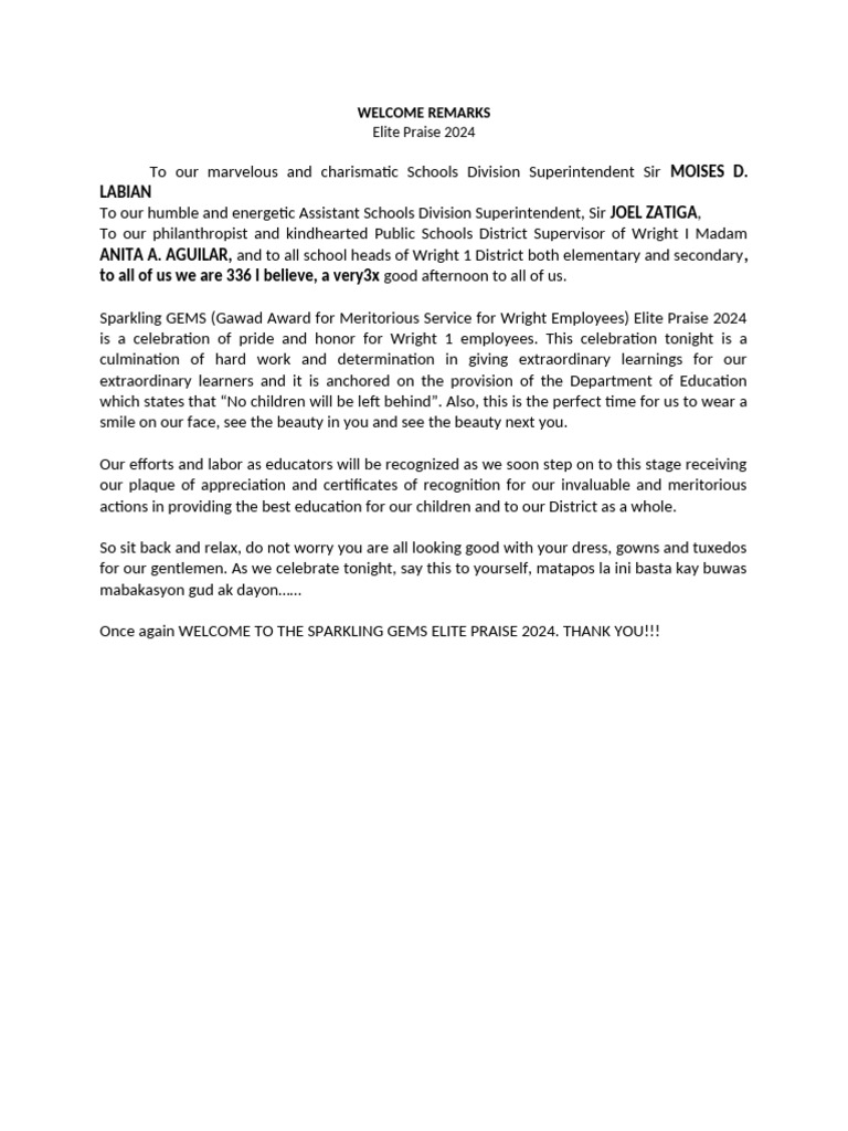 Elite Praise Script | PDF