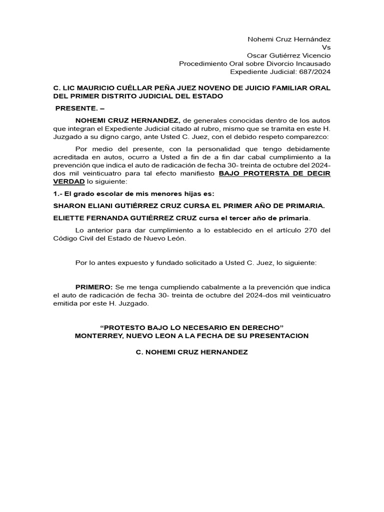 Prevencion Nohemi Cruz | PDF