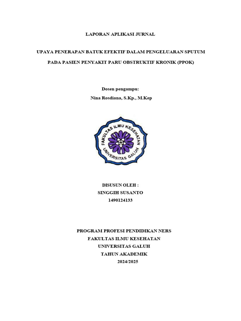 Ebp Batuk Efektif PPOK | PDF