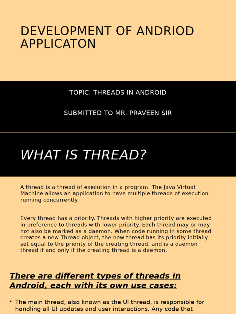 THREADS IN ANDROID2 | PDF | Thread (Computing) | Android (Operating System)