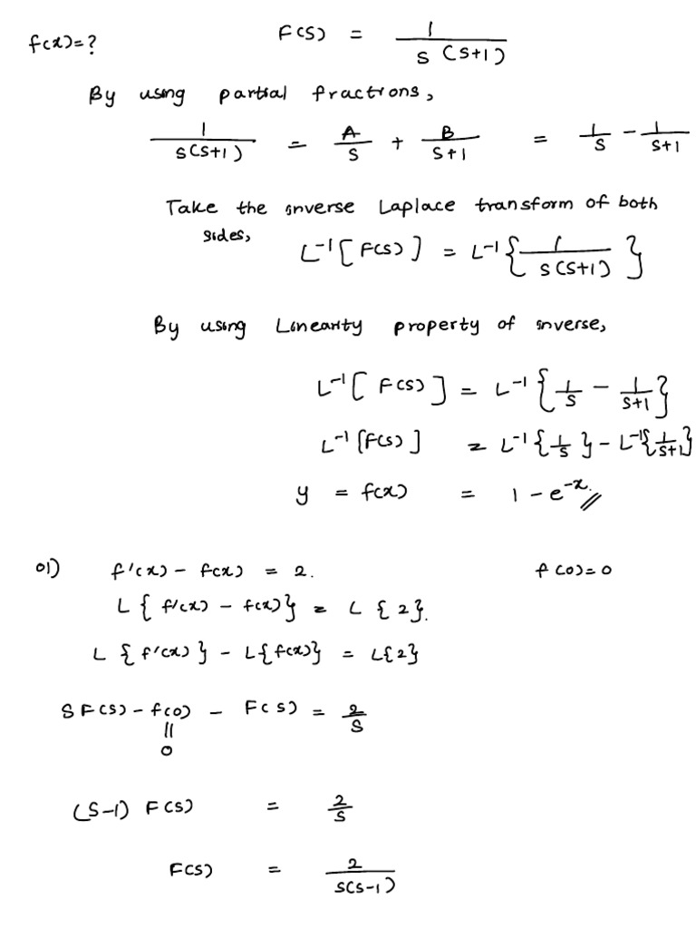 04 Laplace Transforms - 18th Sep 2024 - In Class Lecture Notes | PDF