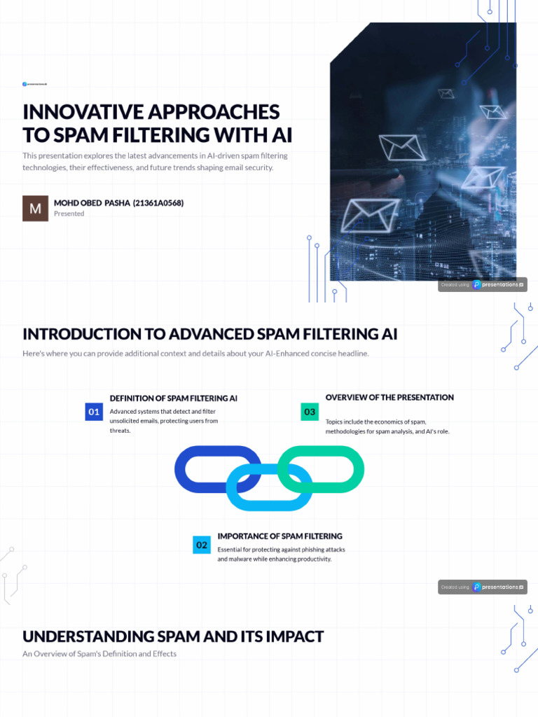 Advanced Spam Filtering AI Presentation | PDF