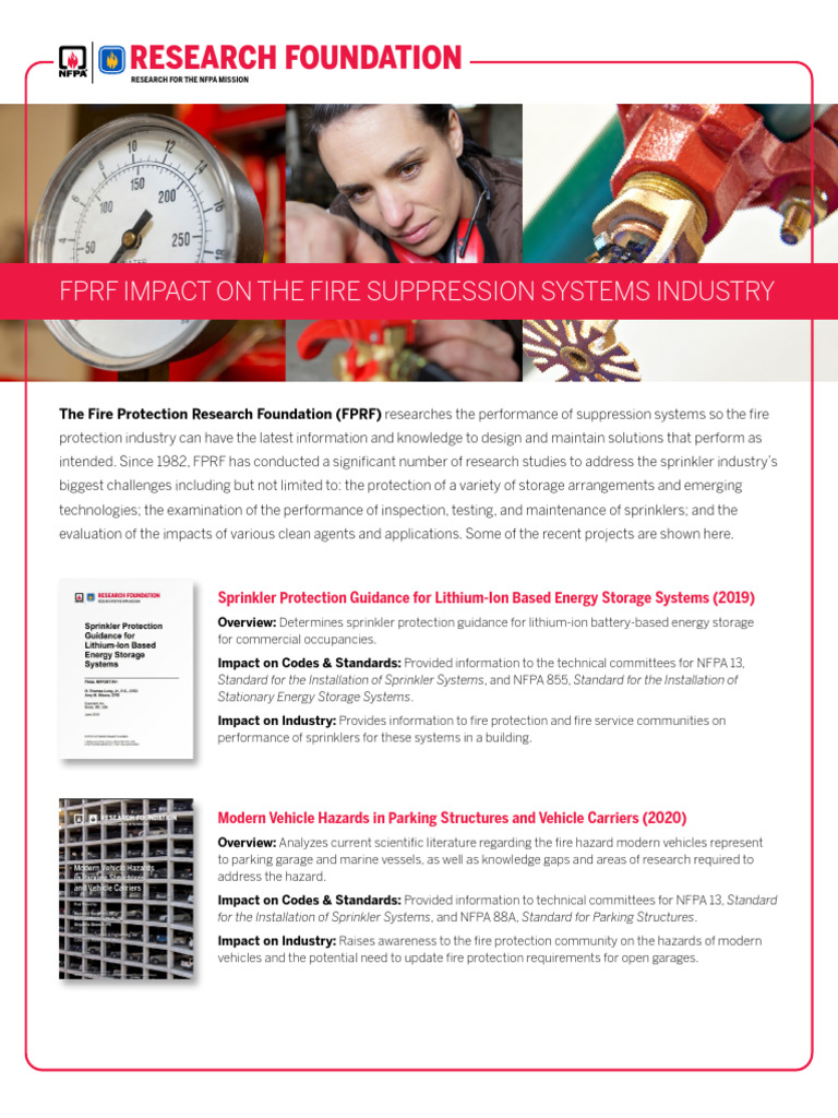 Research Foundation Fact Sheet Fire Suppression | PDF | Fire Sprinkler ...