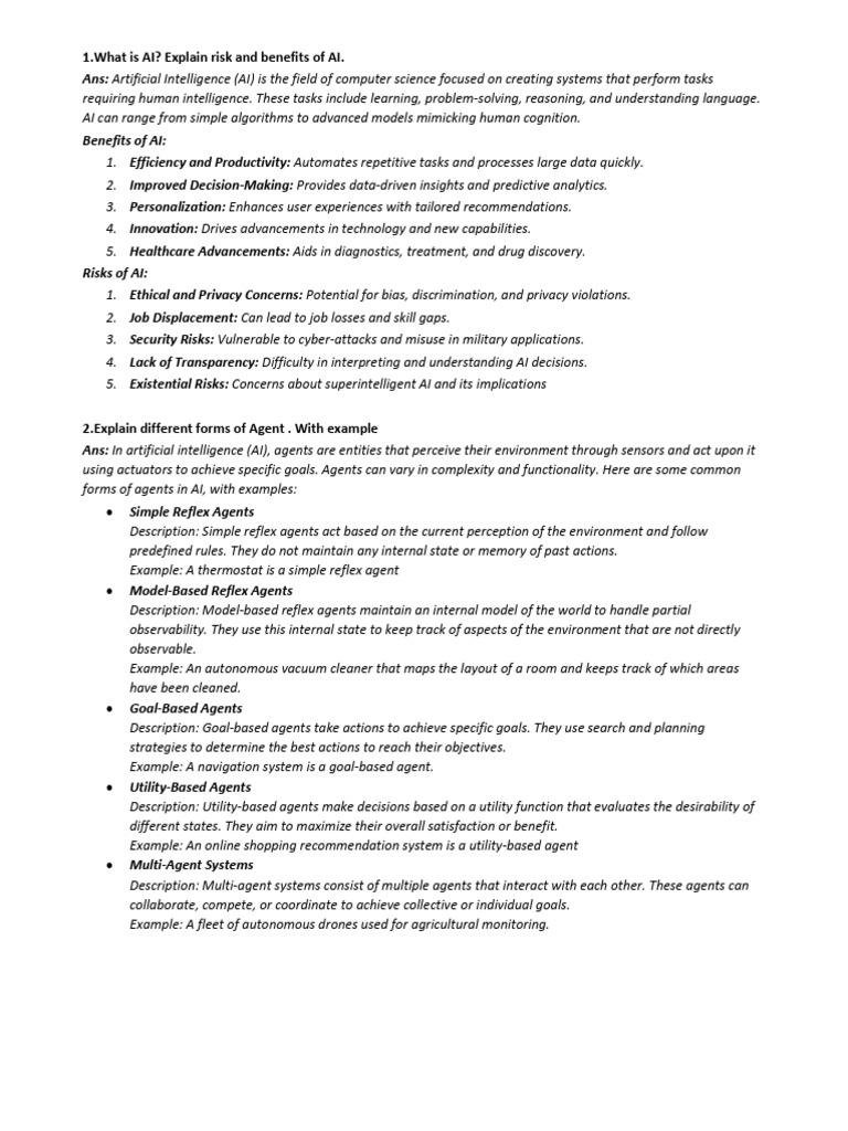 Unit 1 Insem All Pyq Compressed | PDF | Artificial Intelligence | Intelligence (AI) & Semantics