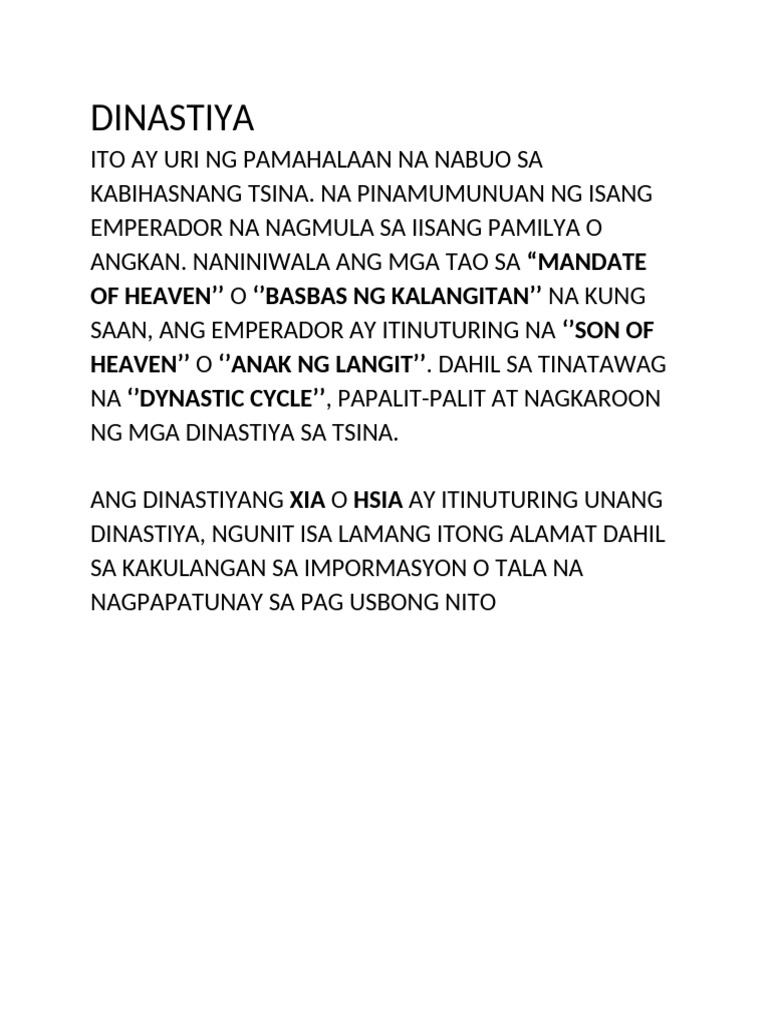 DINASTIYA | PDF