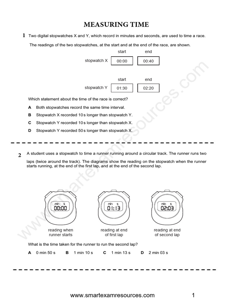 1.2.1 Measuring Time Set 1 QP | PDF | Clock | Horology