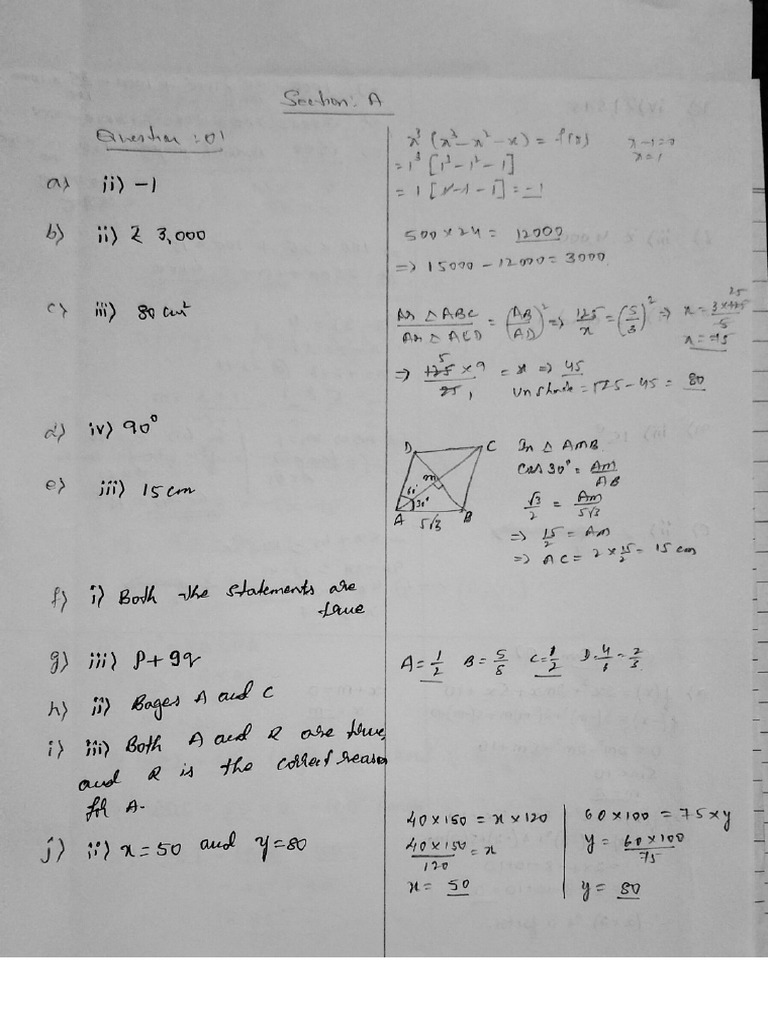 MATH.1st Preparatory - Key Answers | PDF