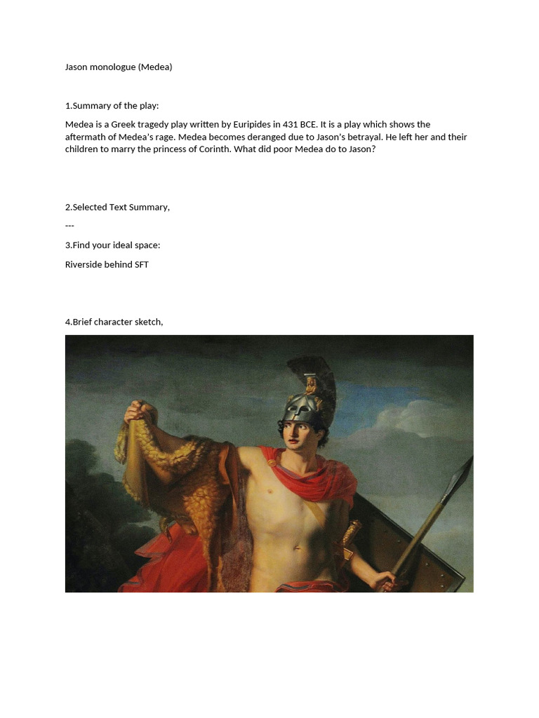 Jason's Tragic Monologue on Betrayal | PDF | Jason