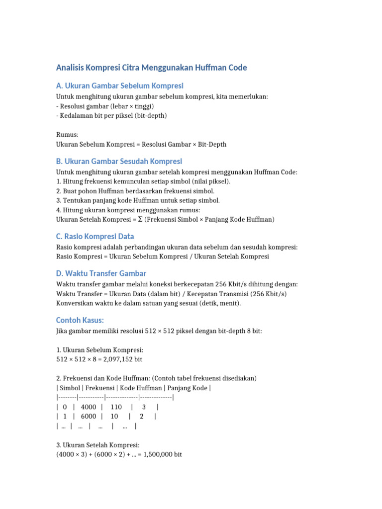 Analisis Kompresi Citra Huffman | PDF