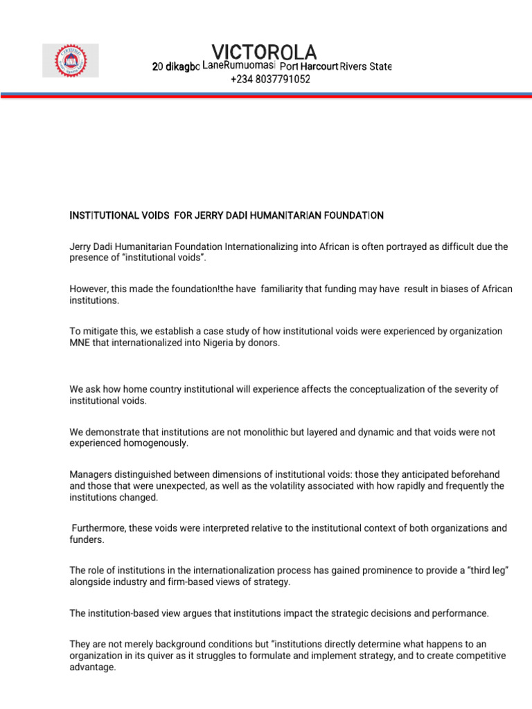 Institutional Voids | PDF