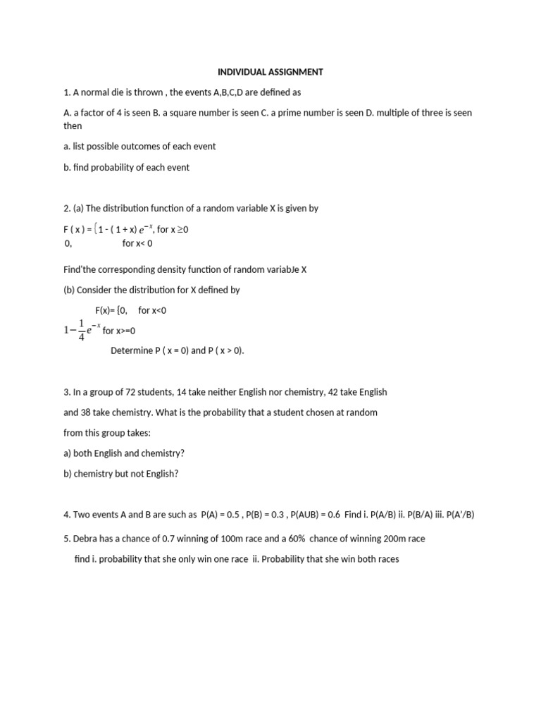 Individual Assignment Probability | PDF