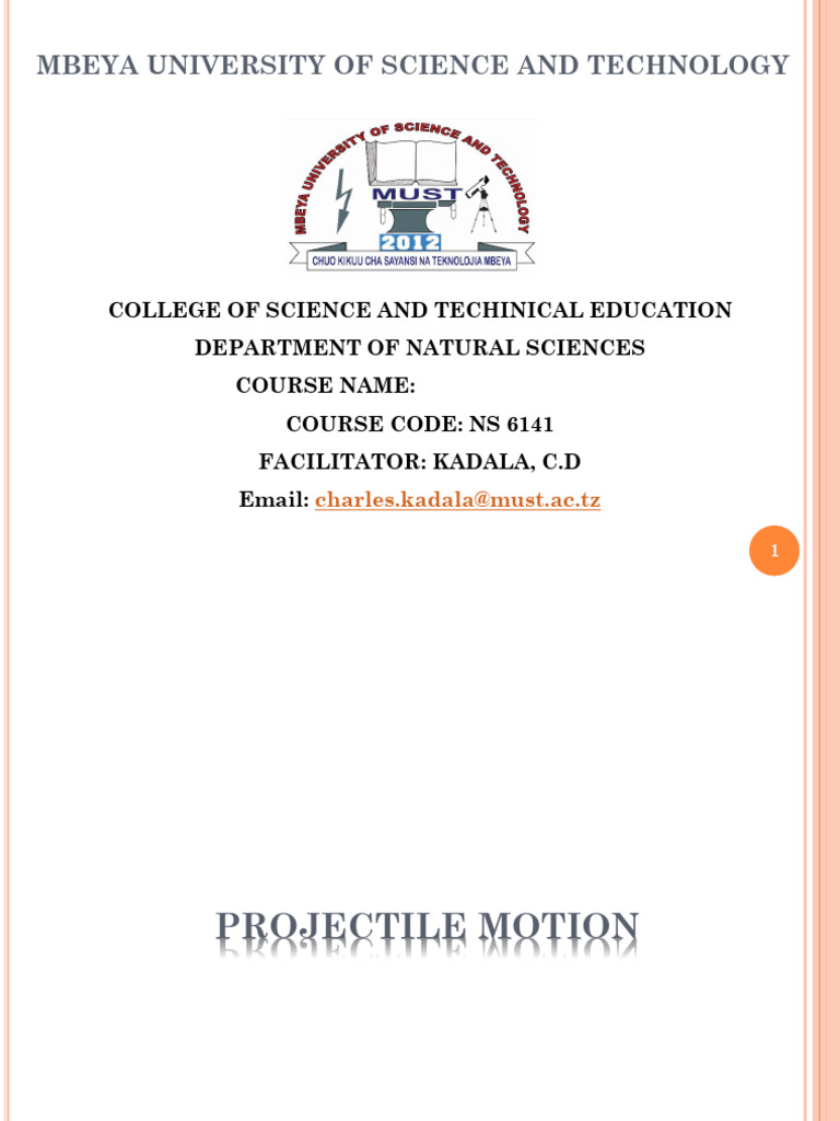 Ns 6145 Projectile Motion | PDF | Projectiles | Dynamics (Mechanics)