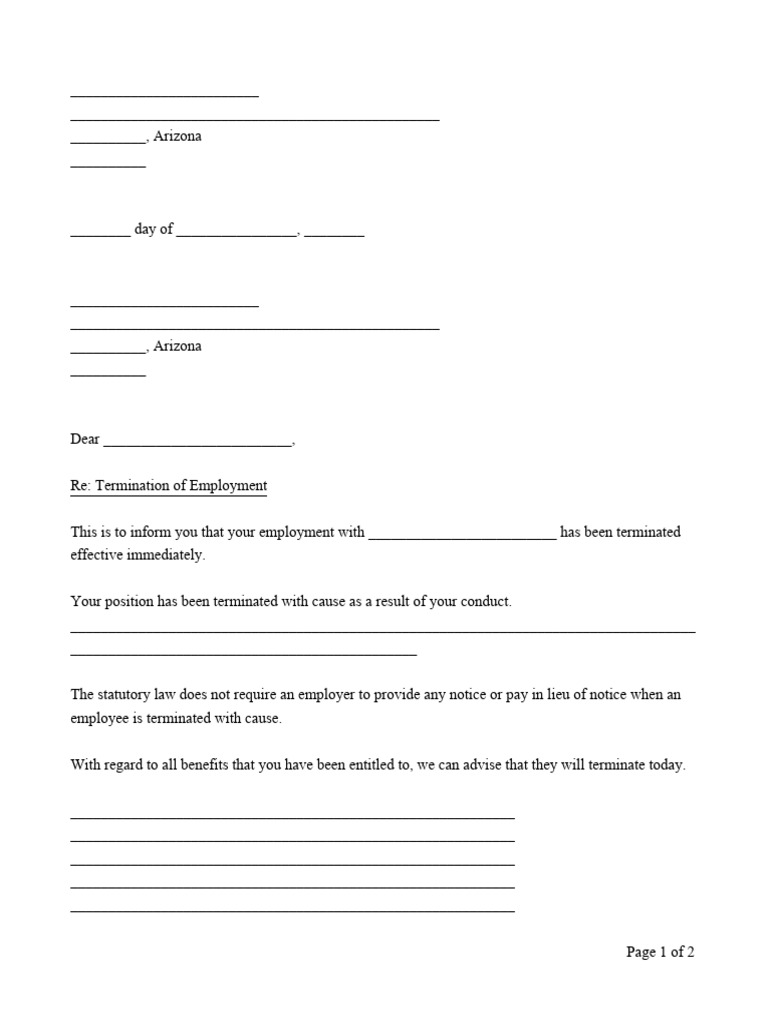 Employment Termination Letter | PDF | Employment | Justice