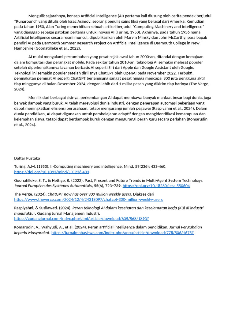 Sejarah AI | PDF