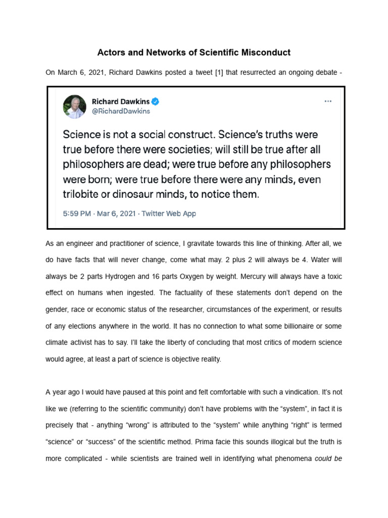 Actors and Networks of Scientific Misconduct | PDF | Science | Physics
