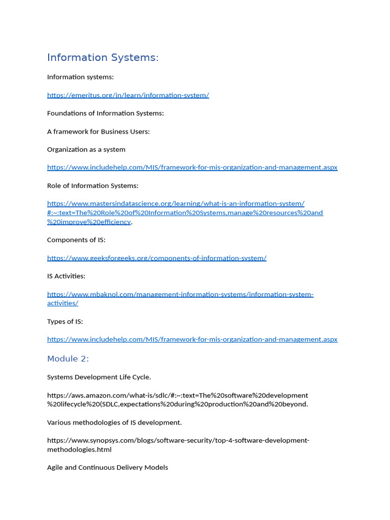 Information Systems | PDF | Information Science | Computer Science