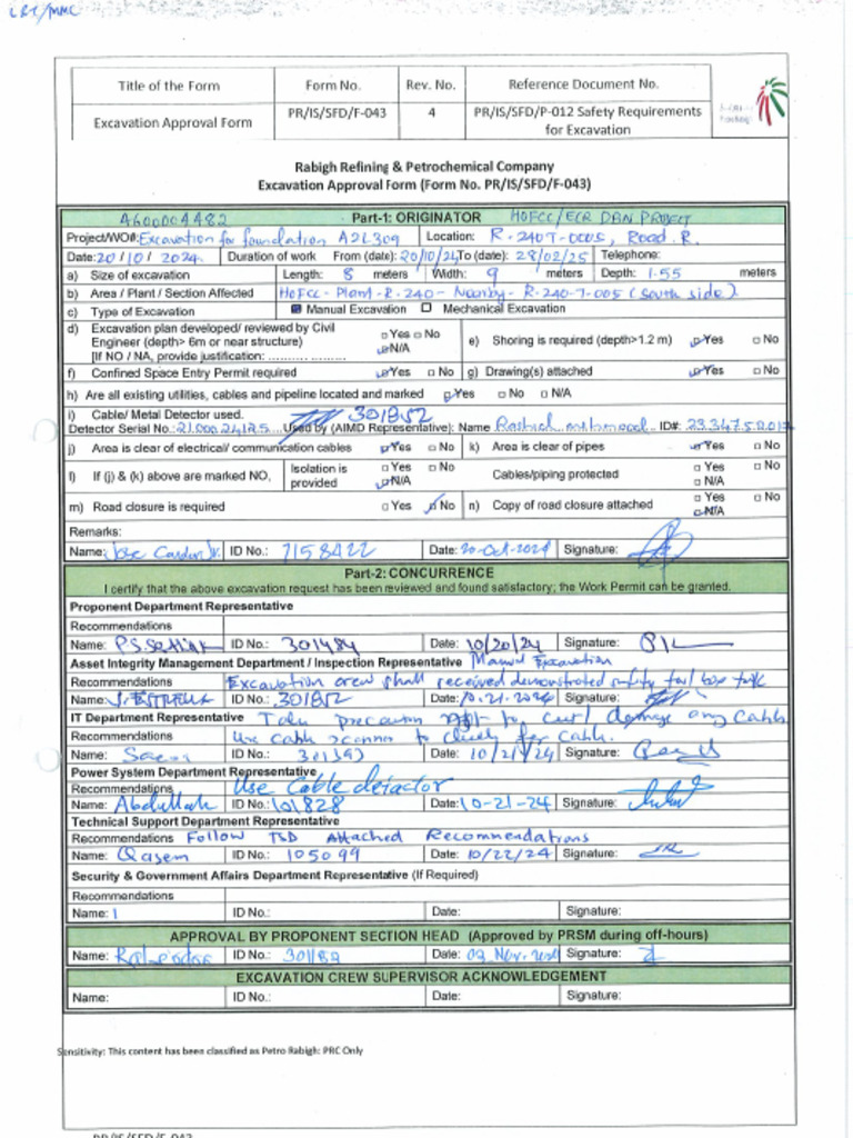 A2L309 Excavation Approval | PDF