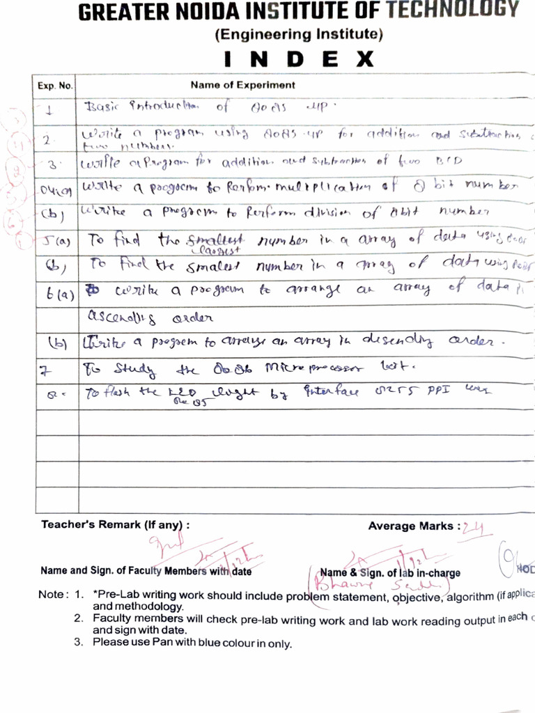 microprocessor lab complete file (3) | PDF