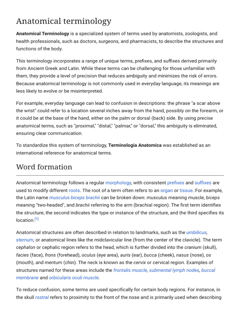 Anatomical Terminology - Wikipedia | PDF | Anatomical Terms Of Motion ...