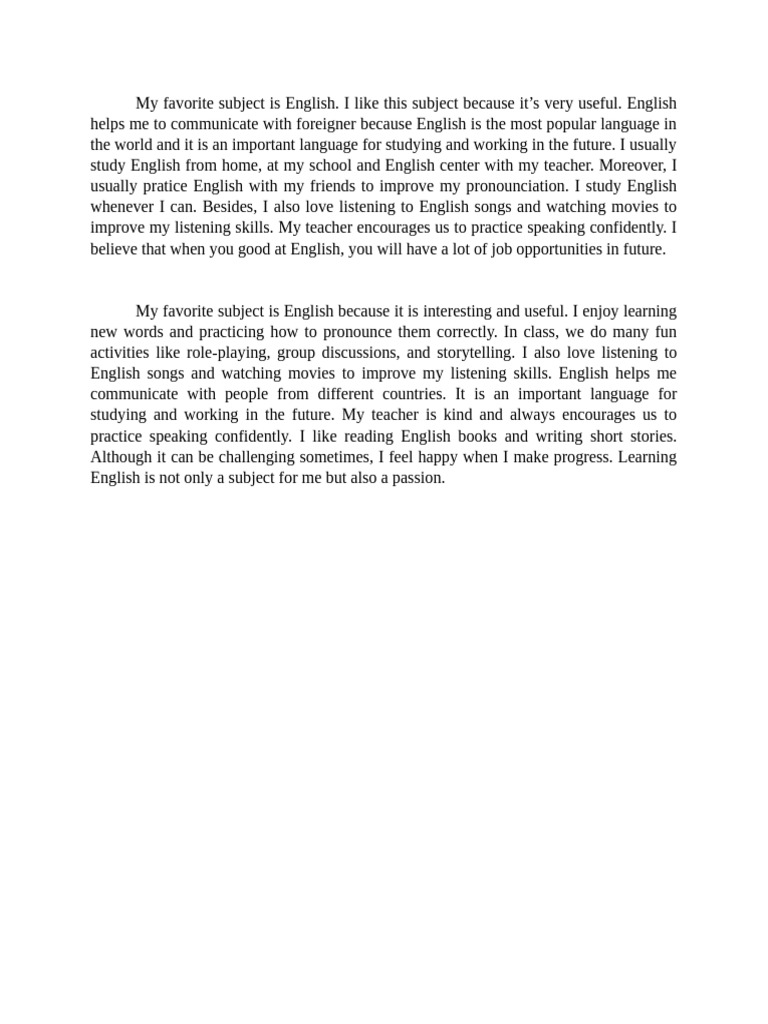Favorite Subject | PDF