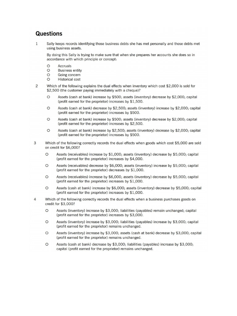 Fa2 Practice Question Acca | PDF
