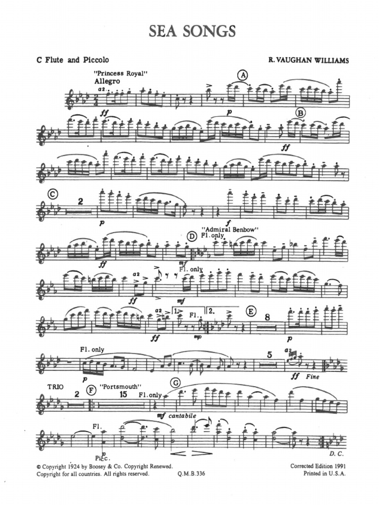 Sea Songs - Flute & Piccolo | PDF