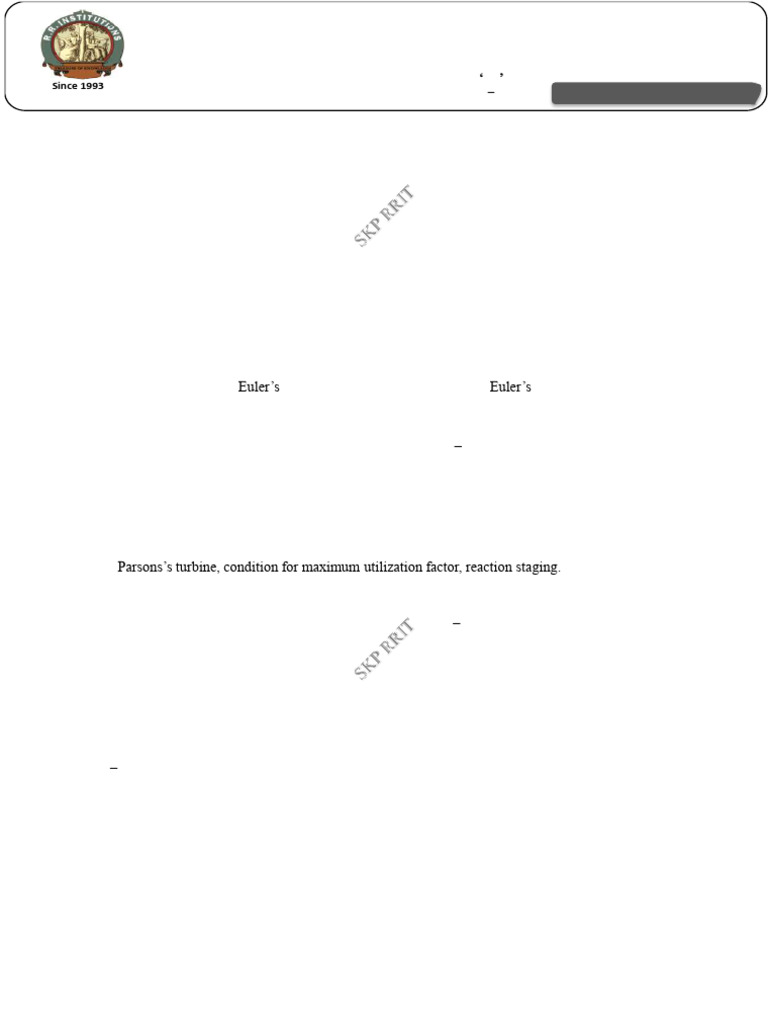 V SEM PPT TM Module - 1 - Watermark | PDF | Turbomachinery | Turbine