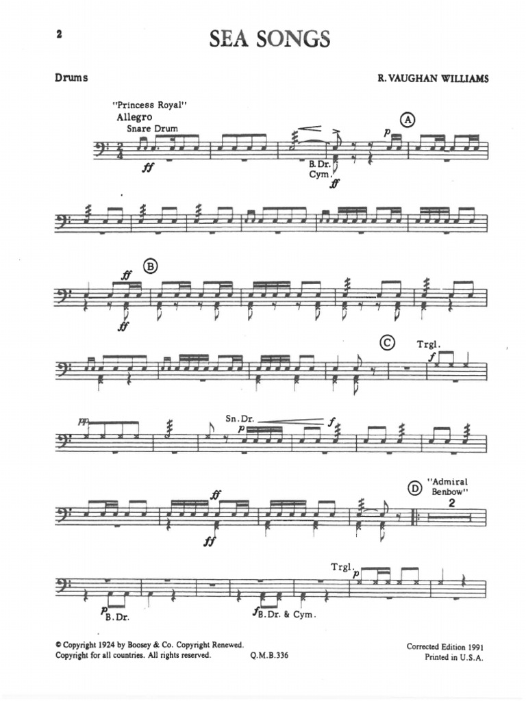 Sea Songs - Drums | PDF
