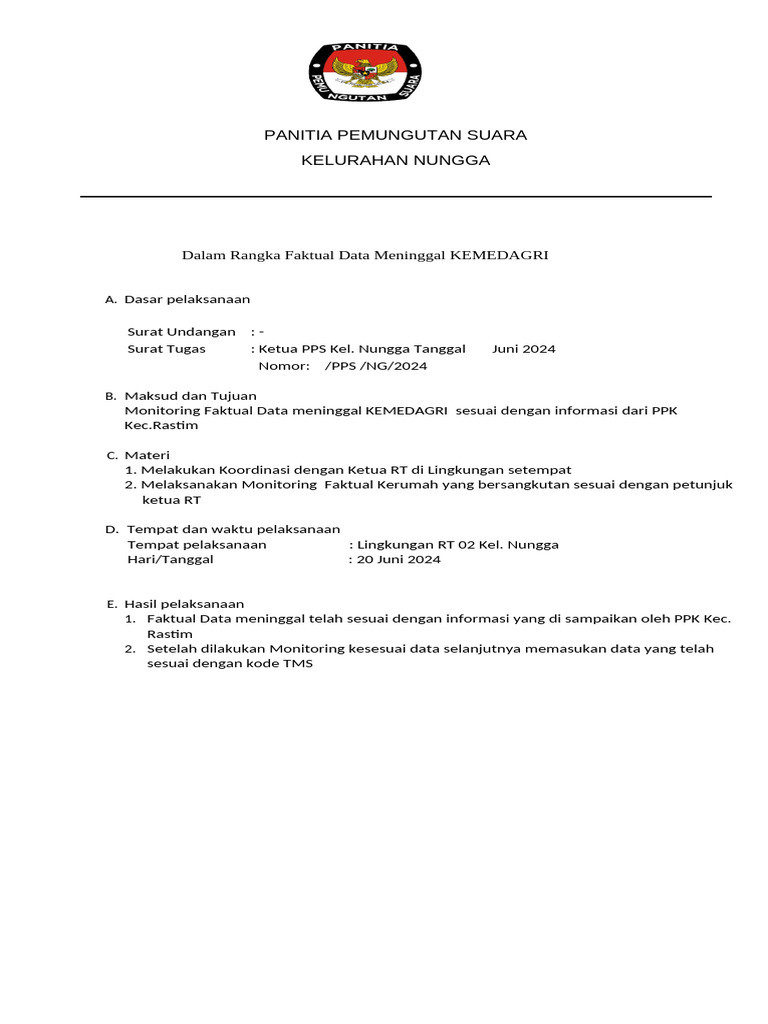 Surat Tugas Ke RT | PDF