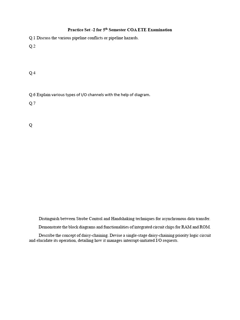 5sem_COA_ETE Practice Questions Set_2 | PDF | Cpu Cache | Computer Memory