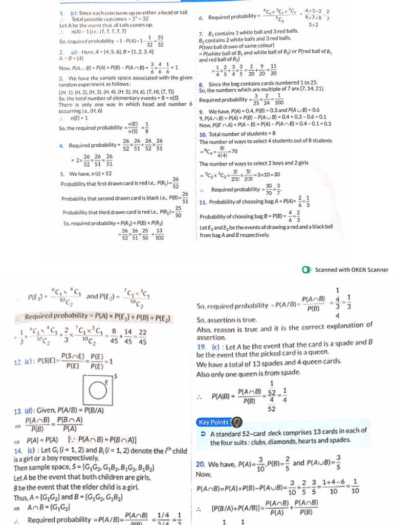 Probability Board Sums Solutions | PDF