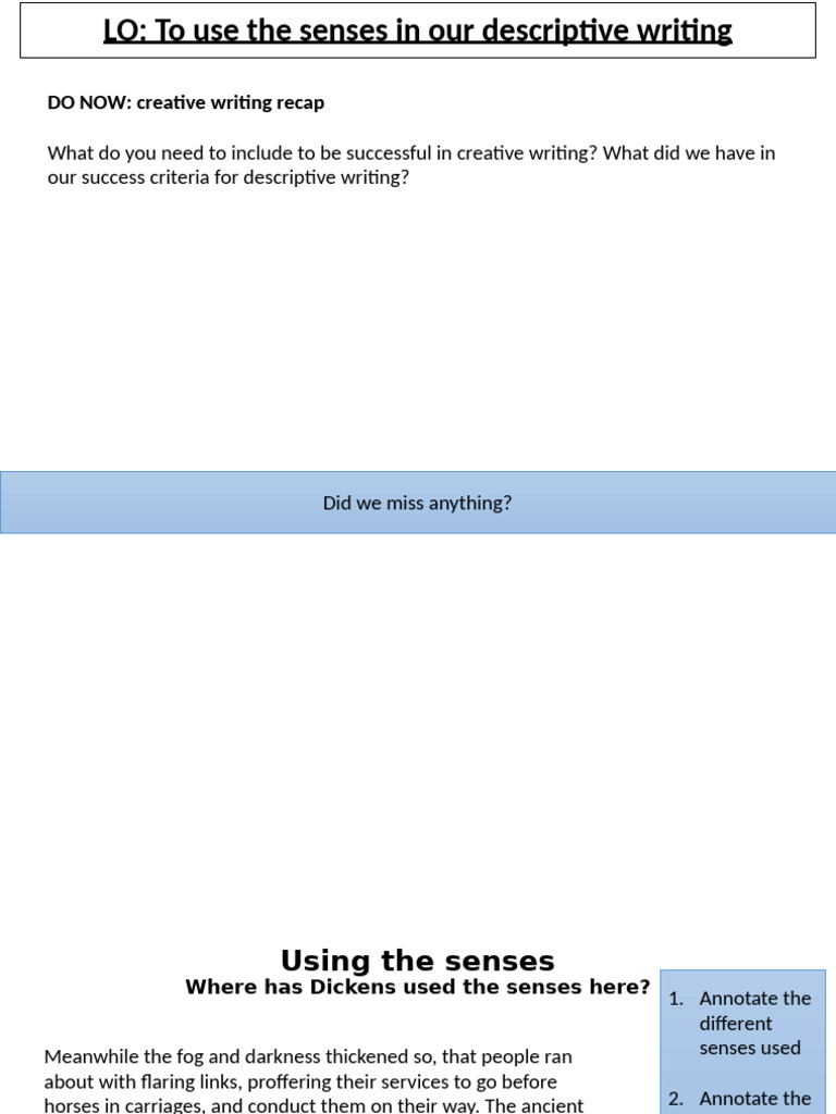 Structure and senses in creative writing | PDF