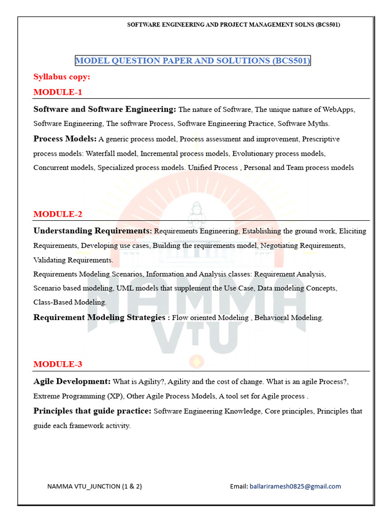 Sepm Model QP & Ans (Bcs501) | PDF | Software Testing | Agile Software ...