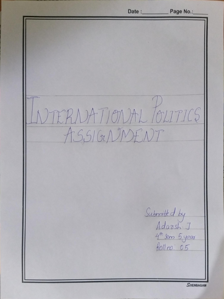 International Politics Assignment | PDF