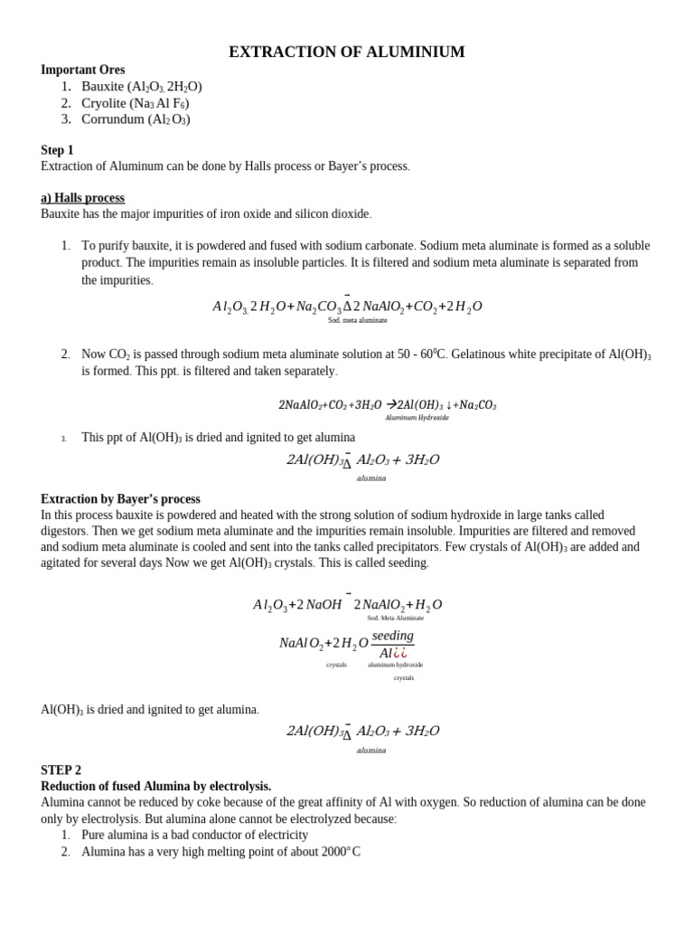 Extraction of Aluminium | PDF | Aluminium | Metals