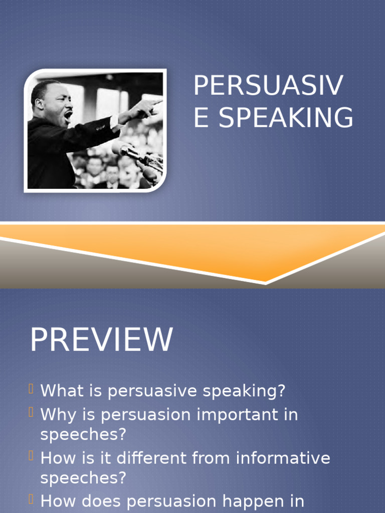 Persuasive Speaking | PDF | Persuasion | Logos