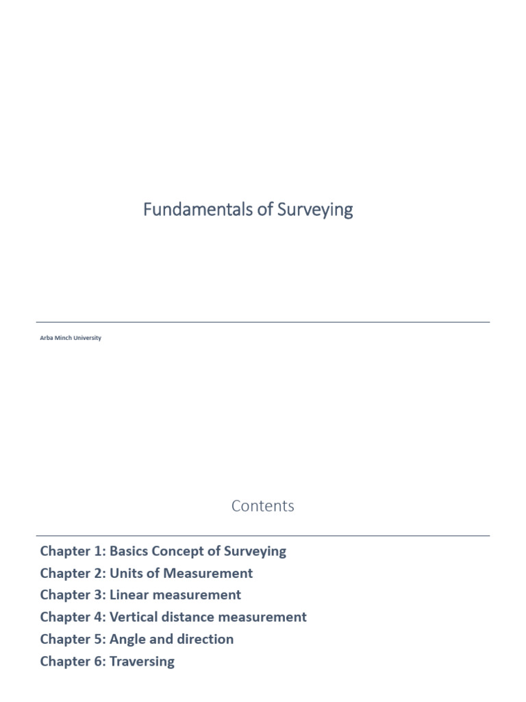 Fundamentals of Surveying Overview | PDF | Surveying | Measurement