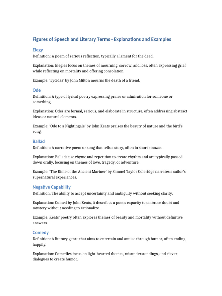 Literary Terms: Definitions & Examples | PDF | Poetry