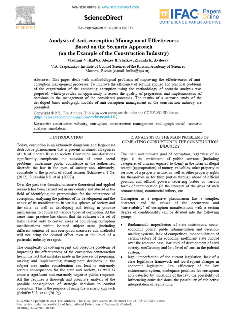 Analysis of Anti Corruption Management Effectiveness Based On - 2021 ...