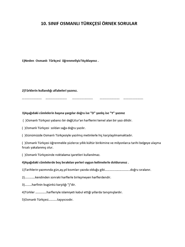 10 Osmanli Turkcesi | PDF
