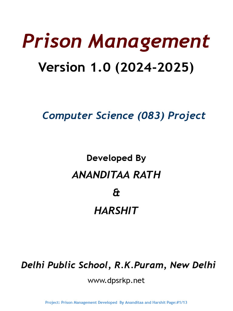 Ananditaa and Harshit CS PROJECT 12th | PDF | Computing | Computer Science