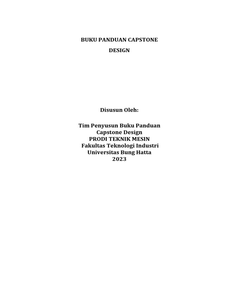 Panduan Capstone Design Teknik Mesin | PDF