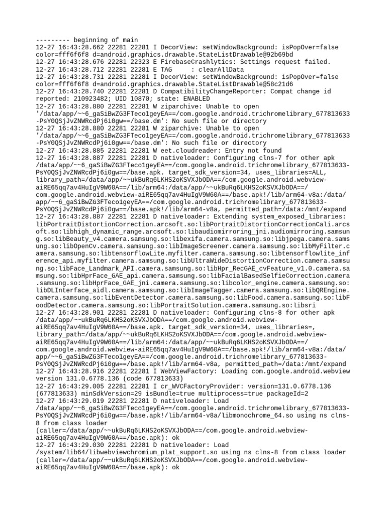 Logcat 1735298008511 | PDF | Operating System Technology | Computing