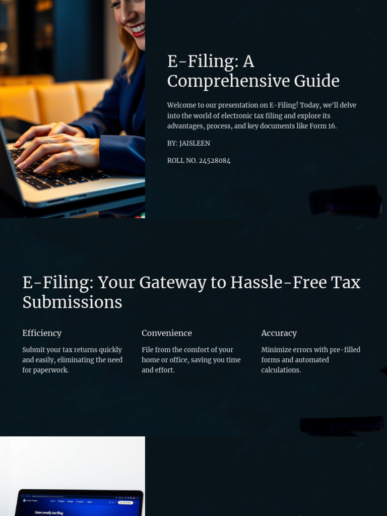 E filing presentation | PDF | Taxes | Government Finances