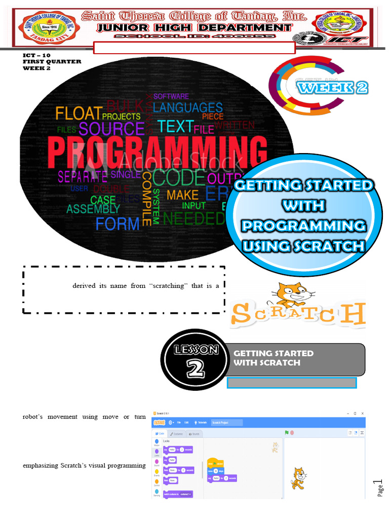 ICT 10 1st Quarter Week 2 GETTING STARTED WITH SCRATCH | PDF | Scratch (Programming Language ...