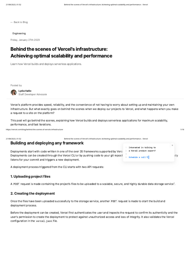 Behind The Scenes of Vercel's Infrastructure - Achieving Optimal Scalability and Performance ...