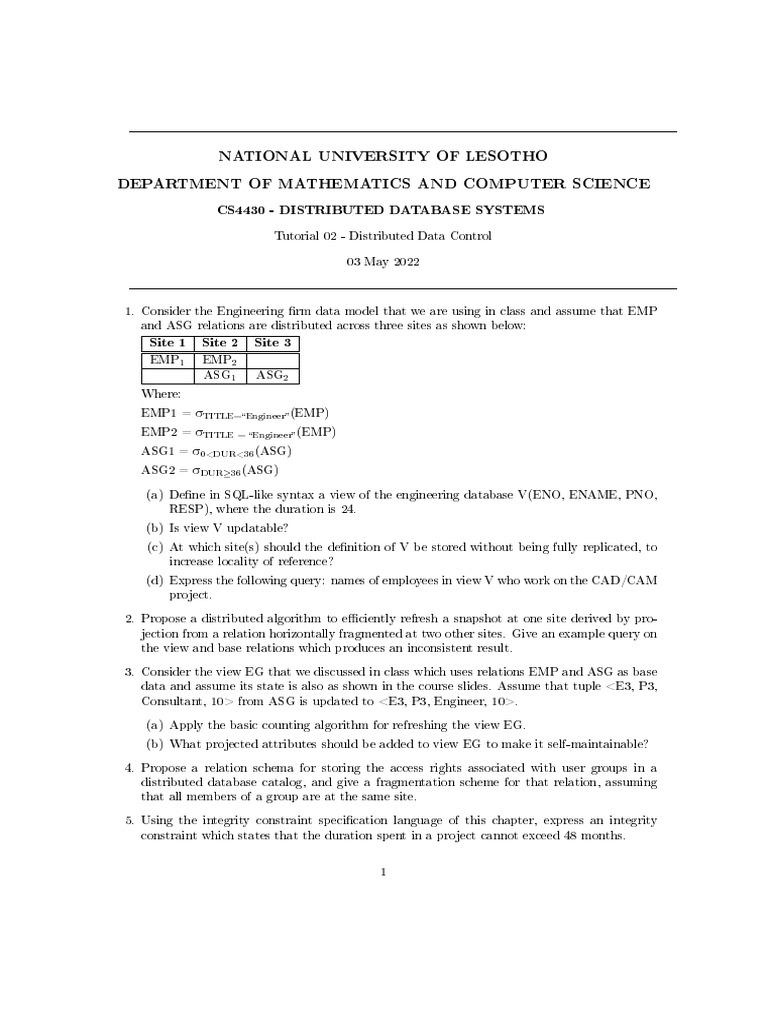 CS4430-Tutorial-02 | PDF | Databases | Data Management Software