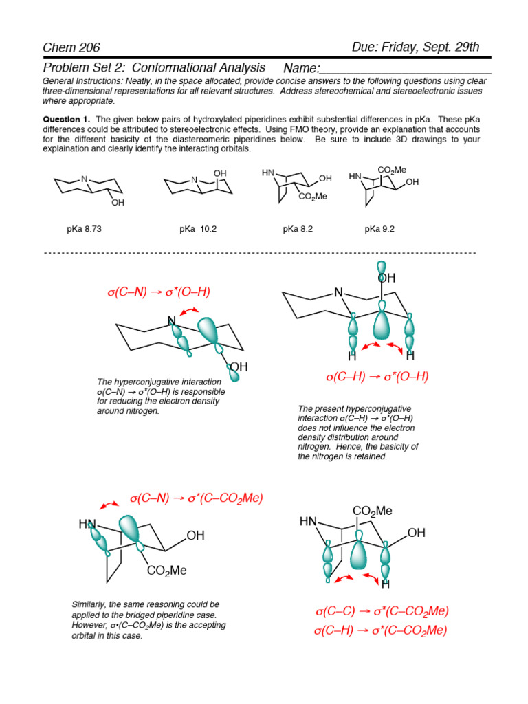 Problem Set 2-ans | PDF | Conformational Isomerism | Organic Chemistry