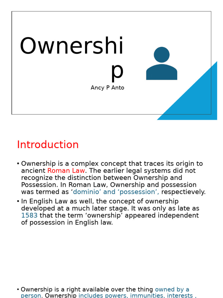 Types of Ownership in Jurisprudence | PDF | Ownership | Concurrent Estate