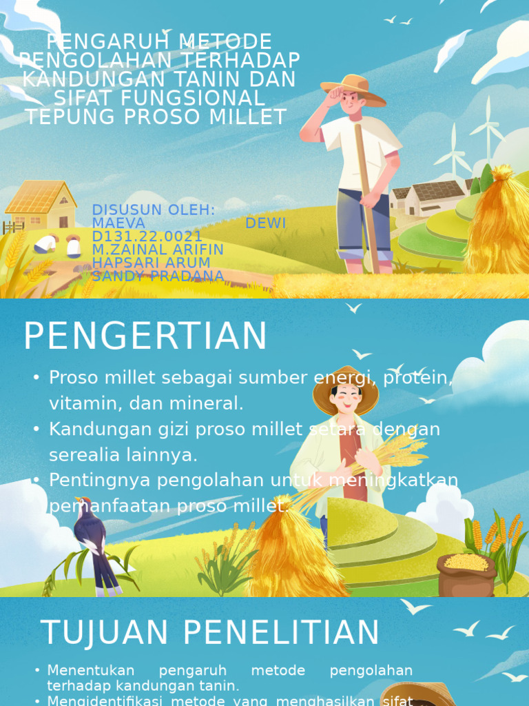 Pengaruh Metode Pengolahan Terhadap Kandungan Tanin Dan Sifat Fungsional Tepung Proso Millet | PDF